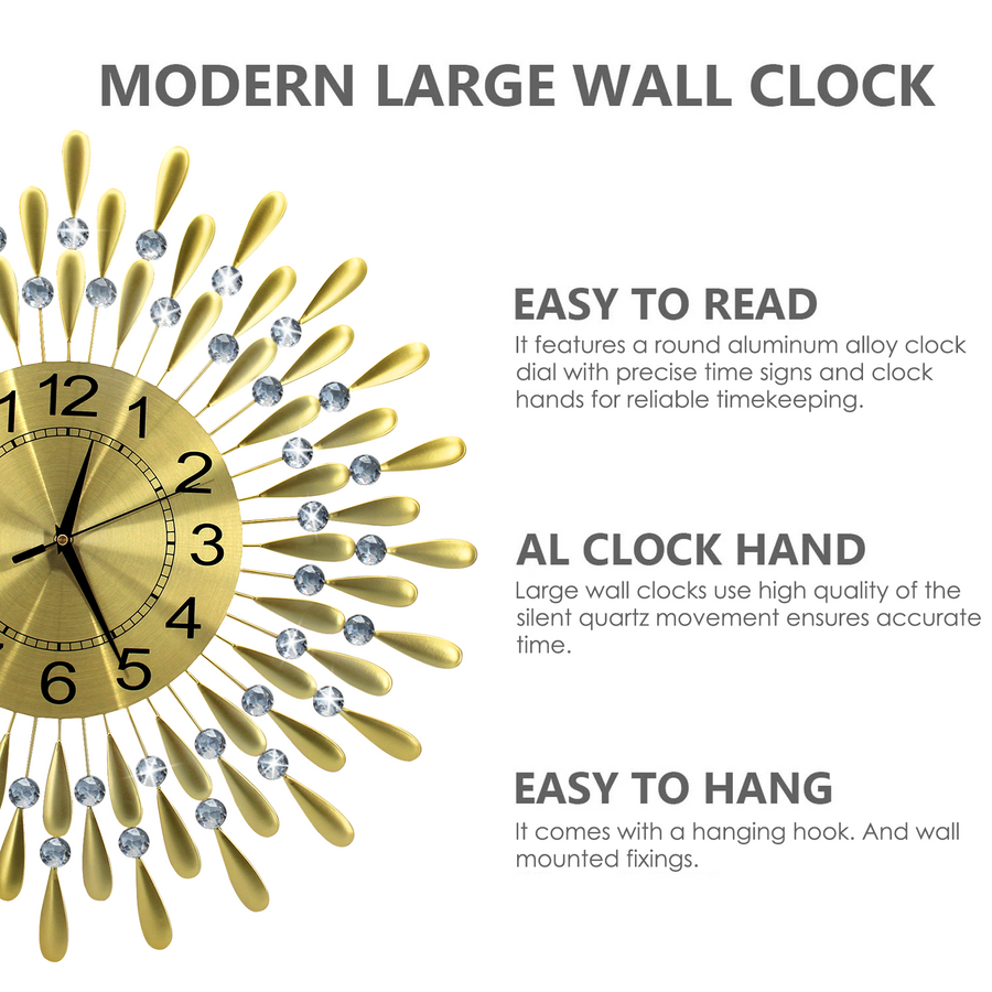 Crystals Quartz Jeweled Wall Clock - Dennyshop UK – Denny Shop UK