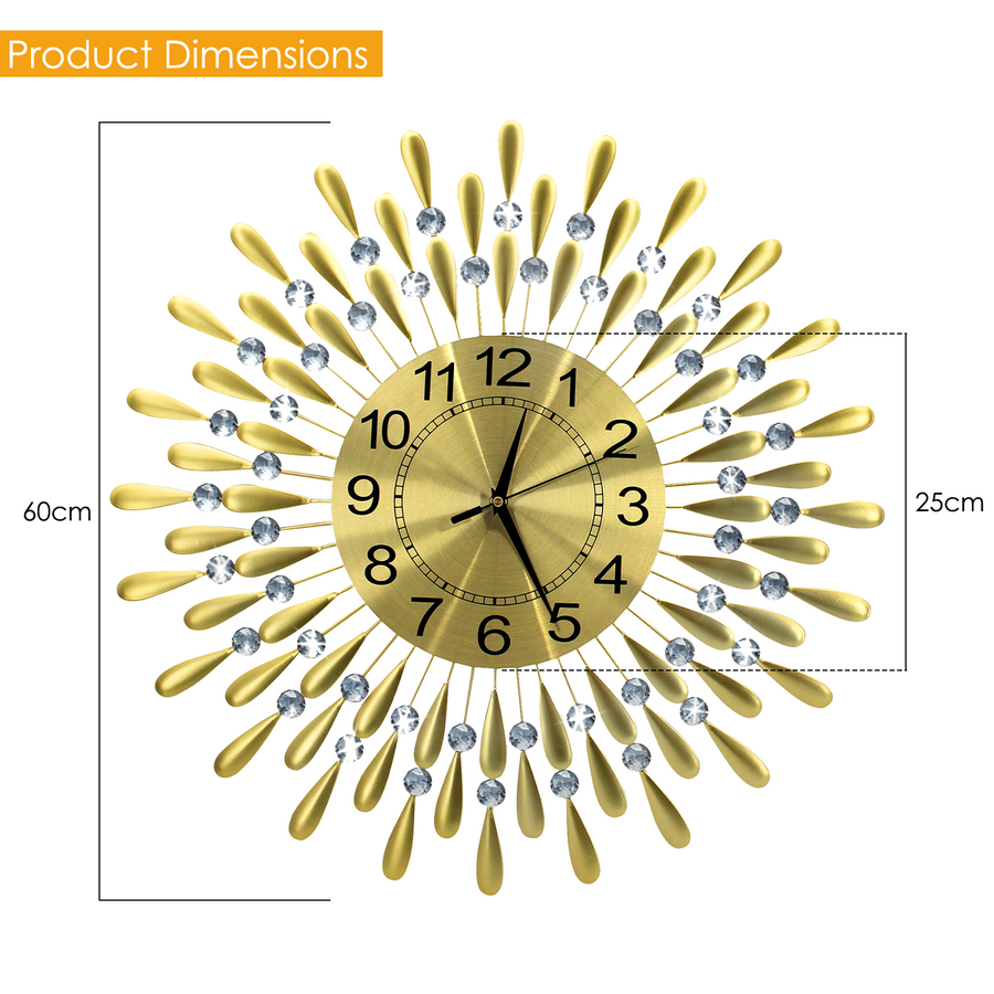 Crystals Quartz Jeweled Wall Clock - Dennyshop UK – Denny Shop UK