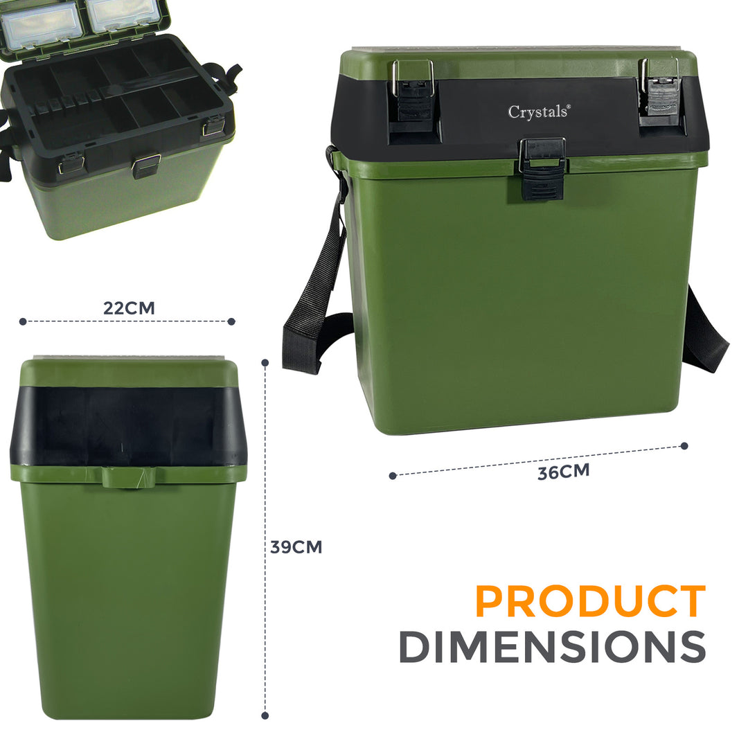 Fishing Tackle Box with Padded Seat Straps Dennyshop UK