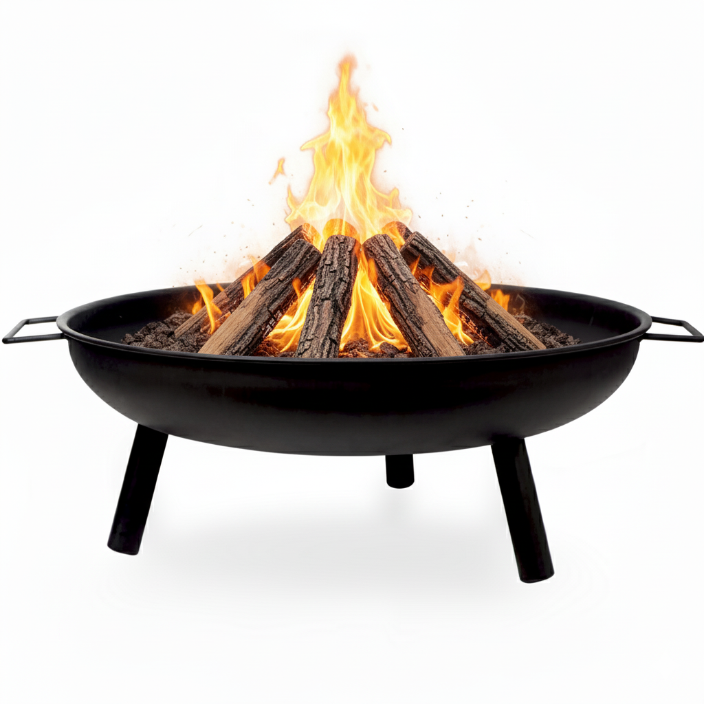 23" Large Round BBQ Steel Fire Pit – Denny Shop UK