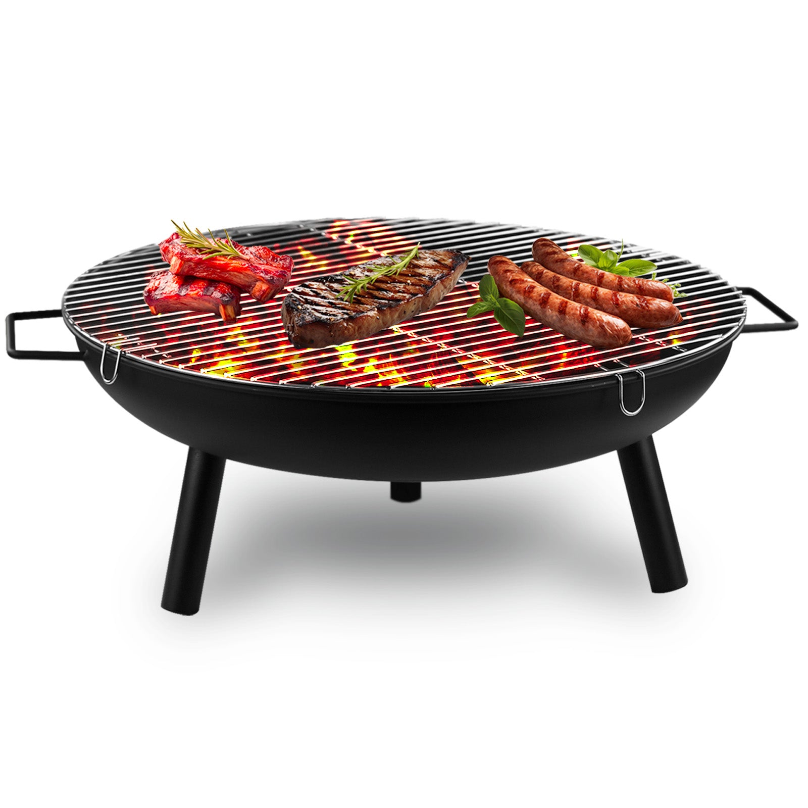 23" Large Round BBQ Steel Fire Pit – Denny Shop UK