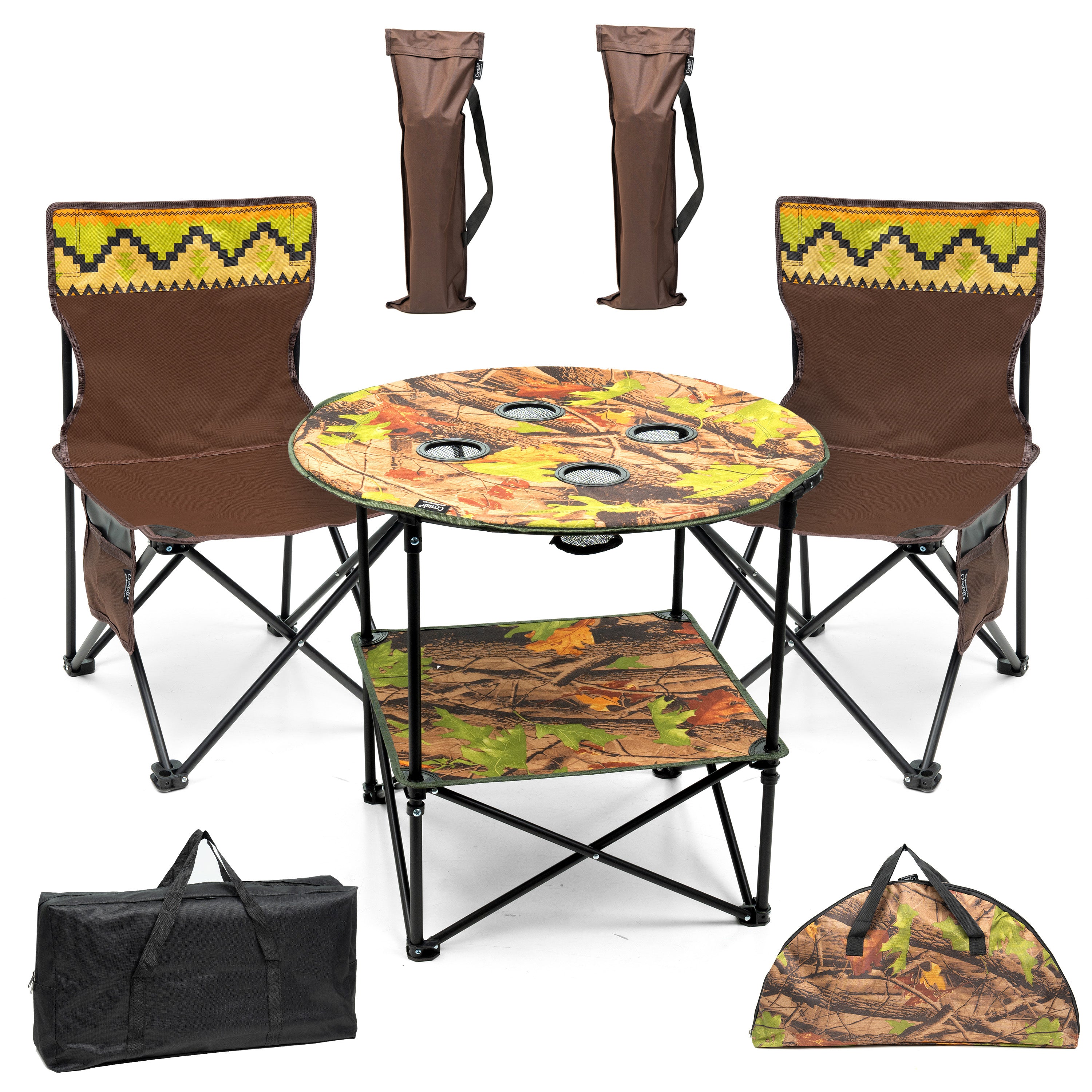 3Pc Foldable Camping Table & Chair Set | Dennyshop UK – Denny Shop UK
