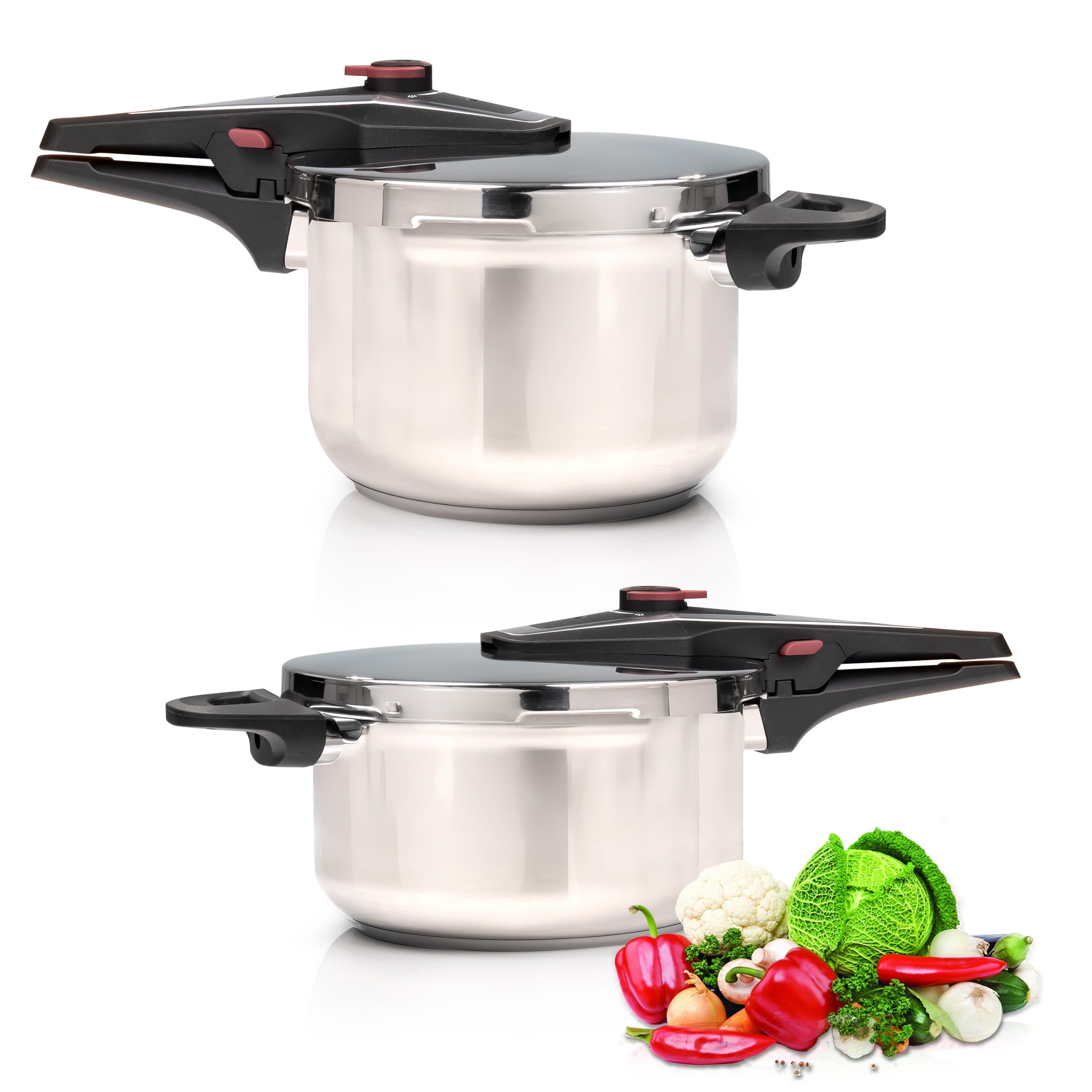 4/6 Litre Dual Handle Stainless Steel Pressure Cooker – Denny Shop UK