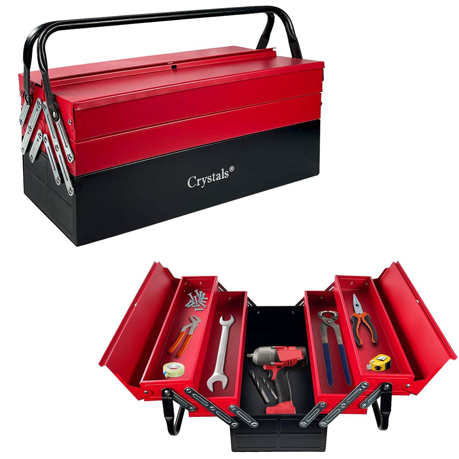 3 Tiers - 5 Trays Metal Tool Box - 470mm – Dennyshop UK