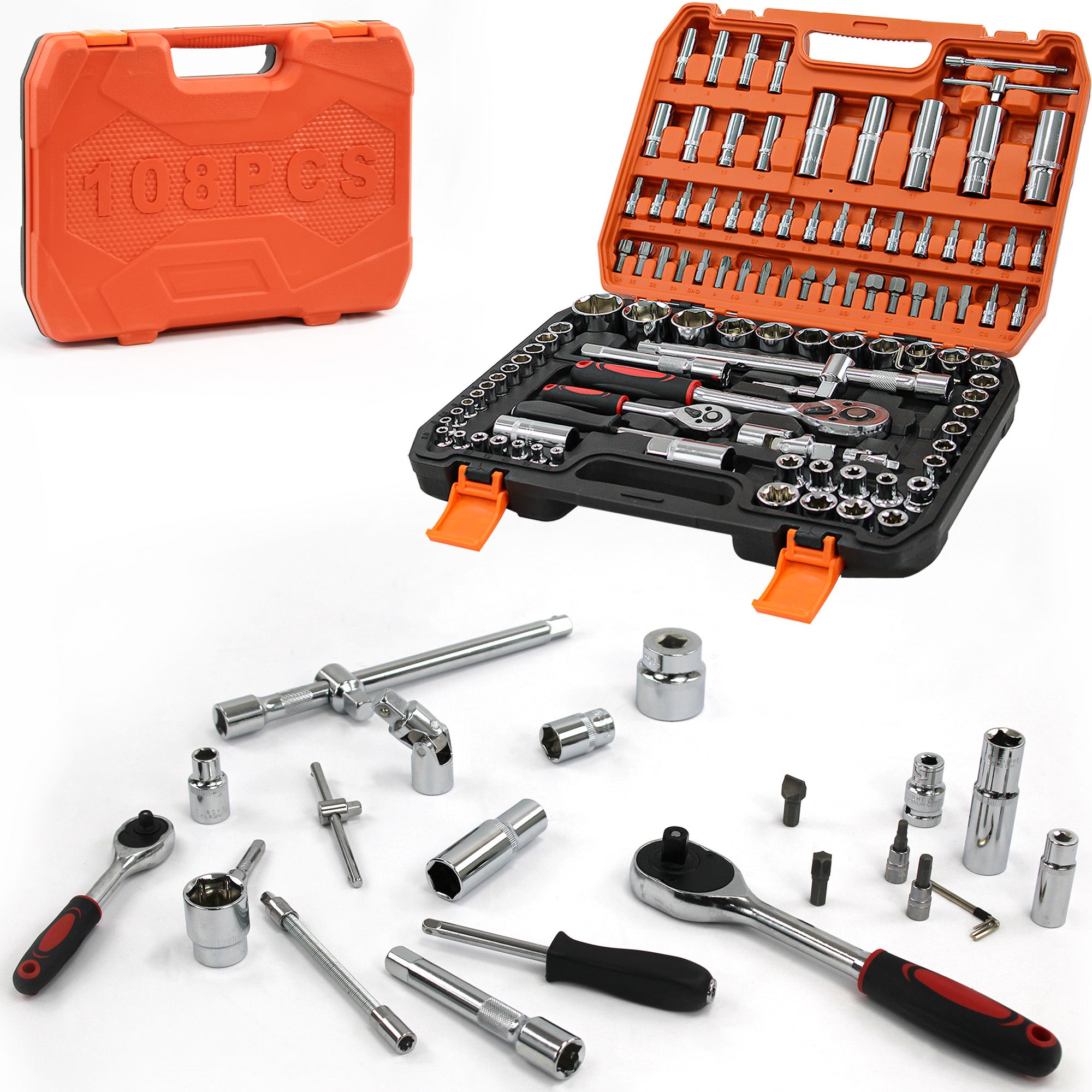 108 Pcs 1/4" & 1/2" Socket Ratchet Torx Set | Dennyshop UK – Denny Shop UK