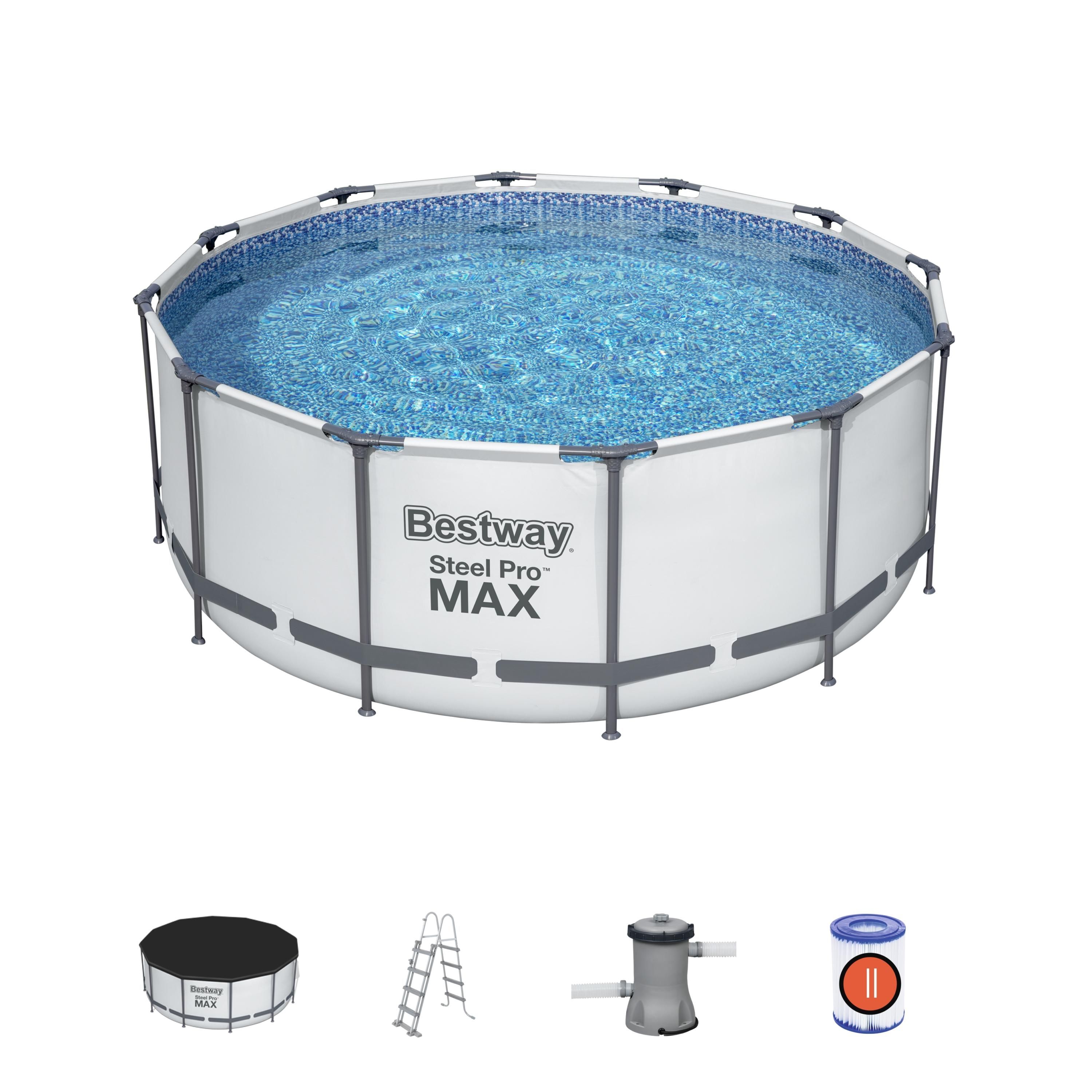 12FT Bestway Steel Pro Pool with Ladder Pump | DennyShop UK – Denny Shop UK