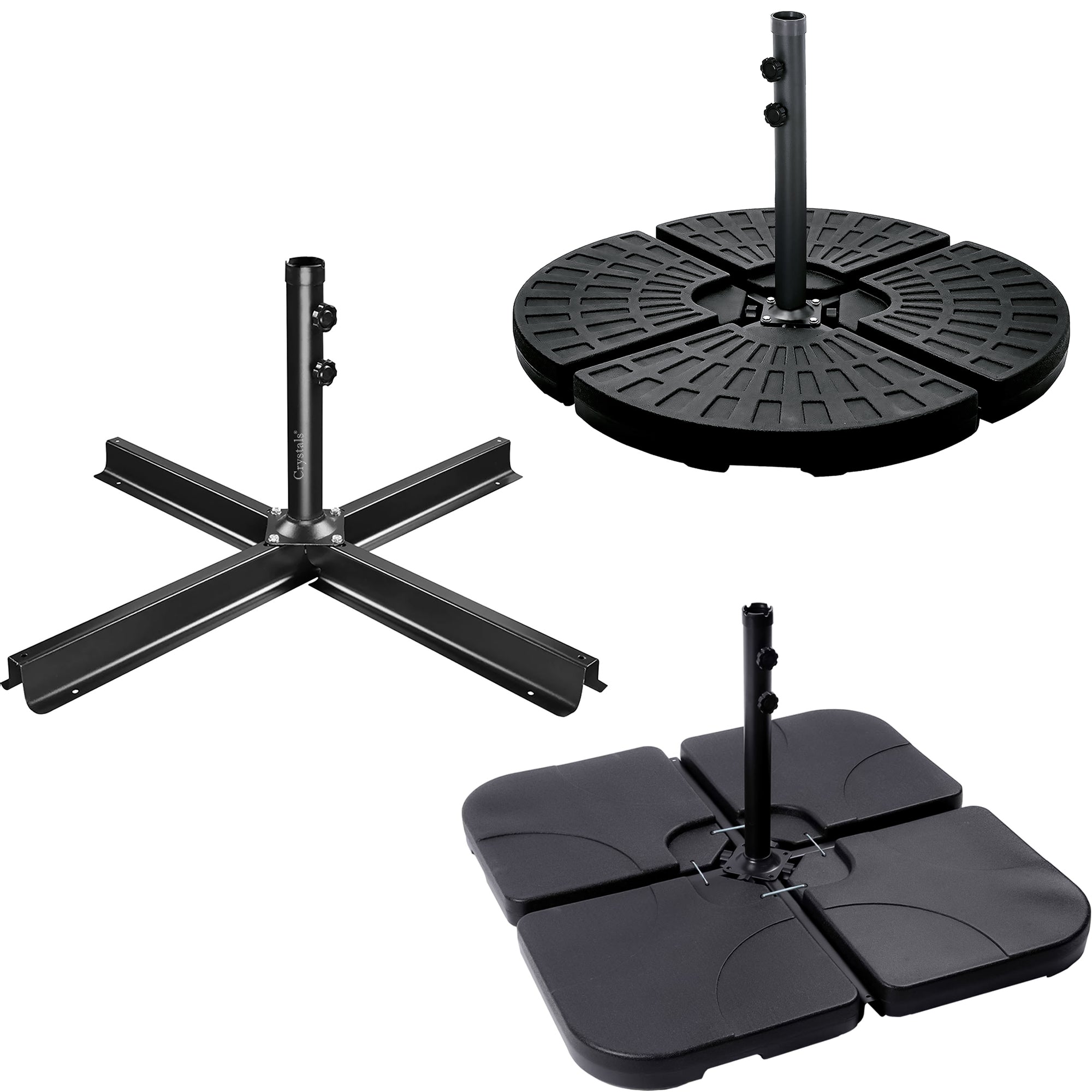 4 Pcs Cantilever Parasol Base - Black | Dennyshop UK
