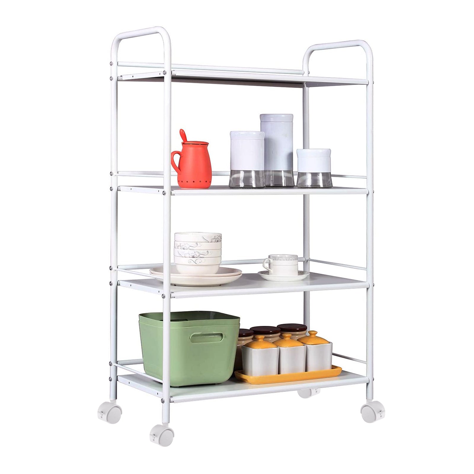 4 Tier Slim Kitchen Food Storage Trolley | Dennyshop UK